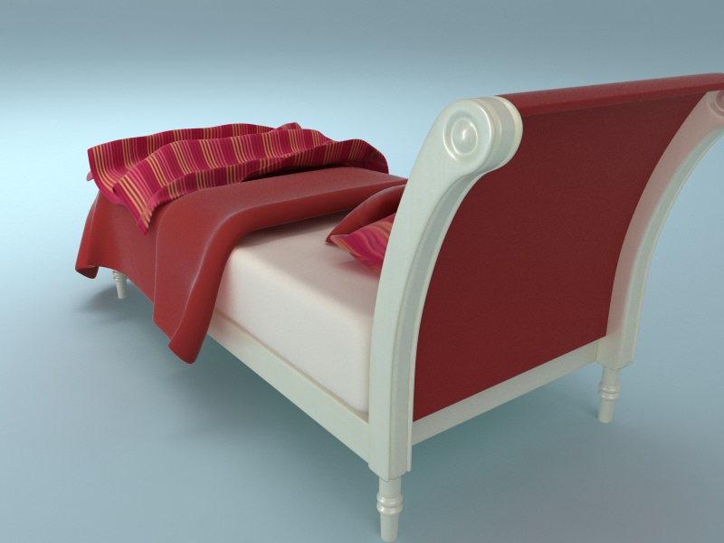 Single darcy french bed 3D model | CGTrader