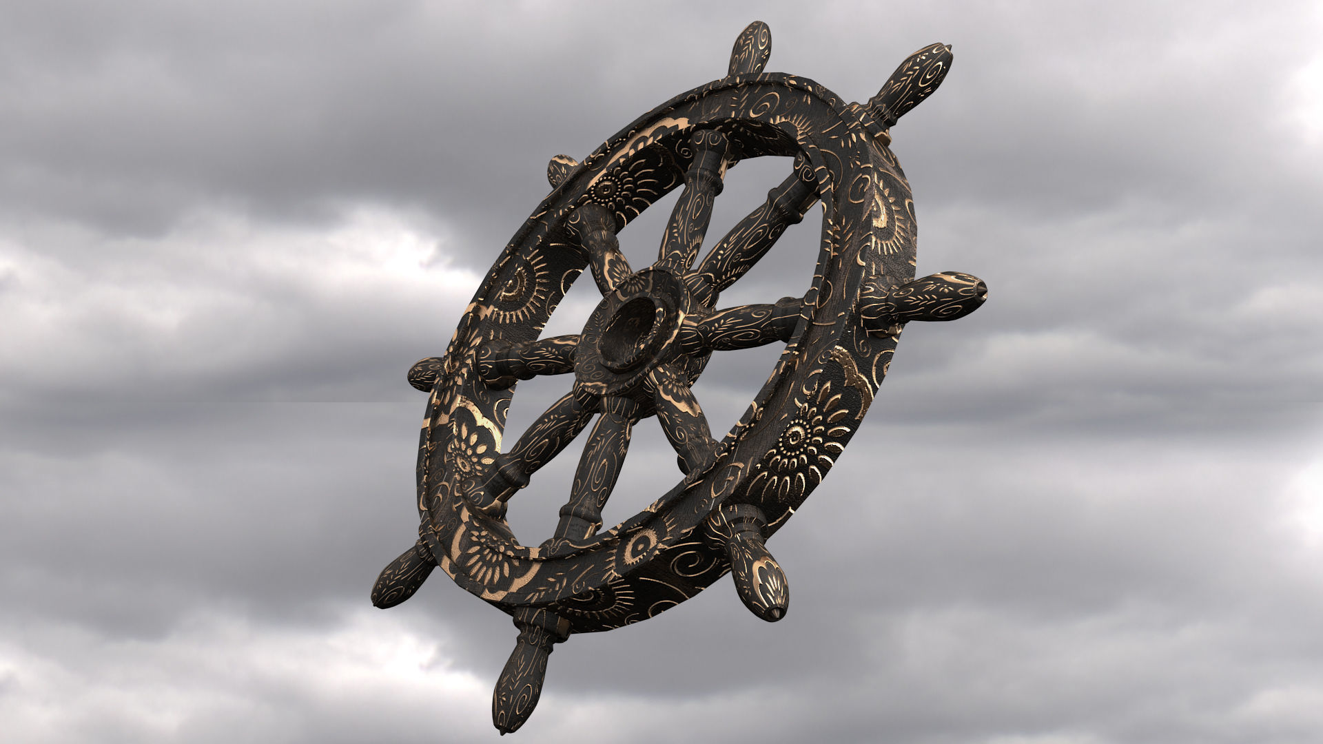 Ancient Ship Wheel - Rudder free VR / AR / low-poly 3D model | CGTrader
