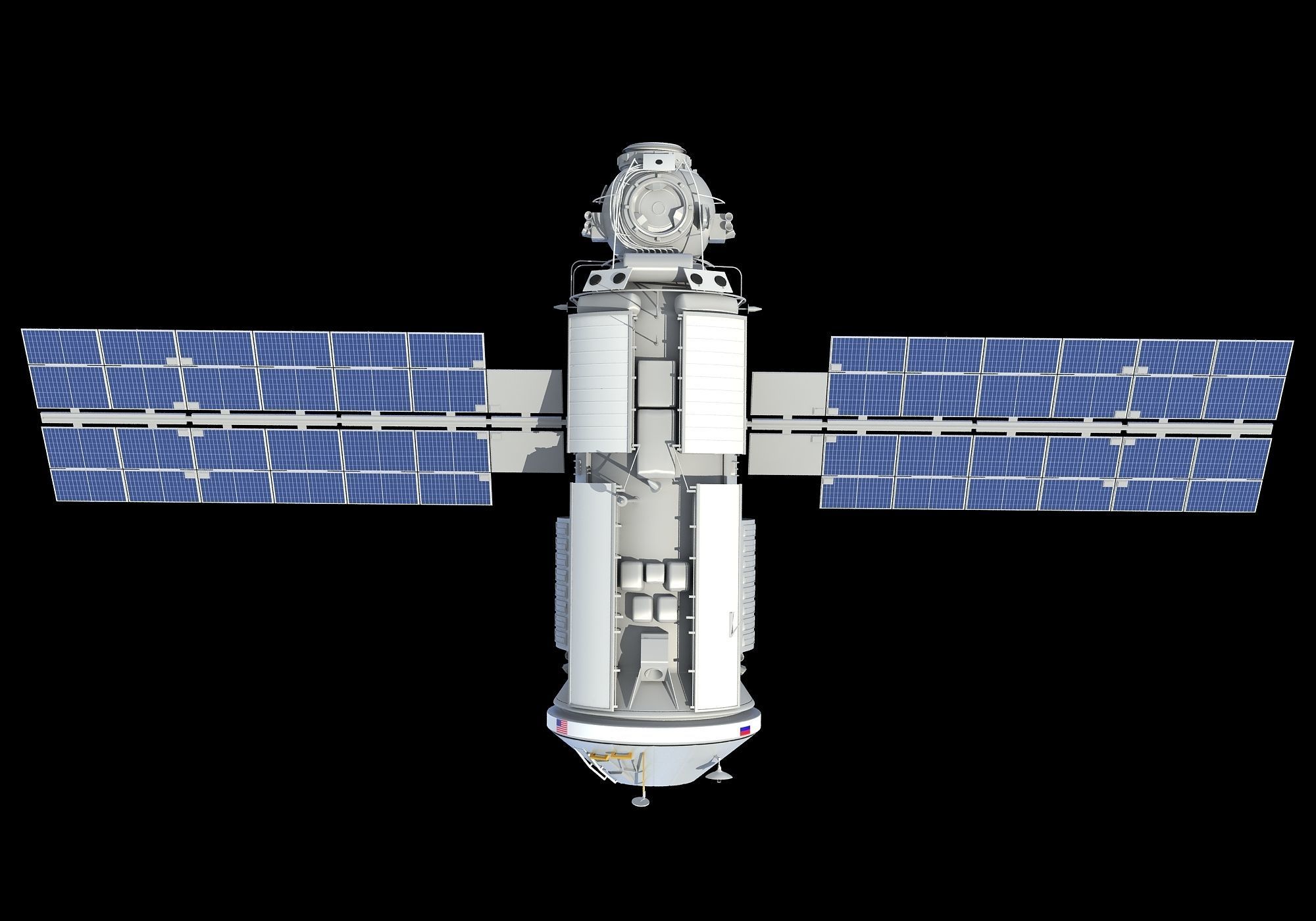 Zarya Functional Cargo Block FGB ISS Module 3D model | CGTrader