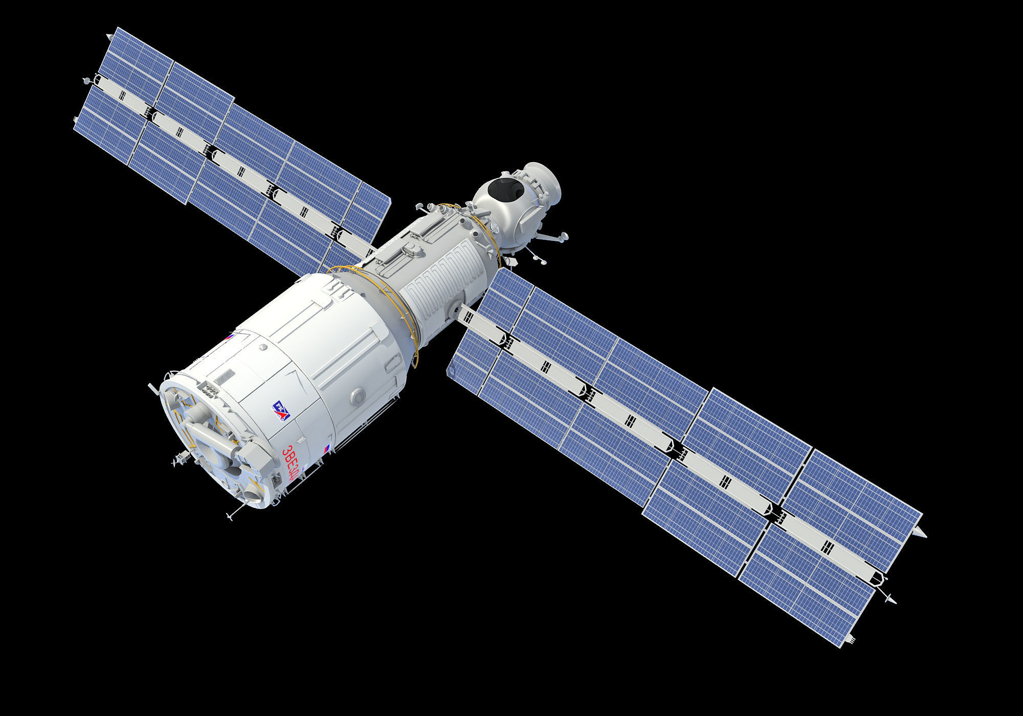 Zvezda Service Module ISS 3D model | CGTrader