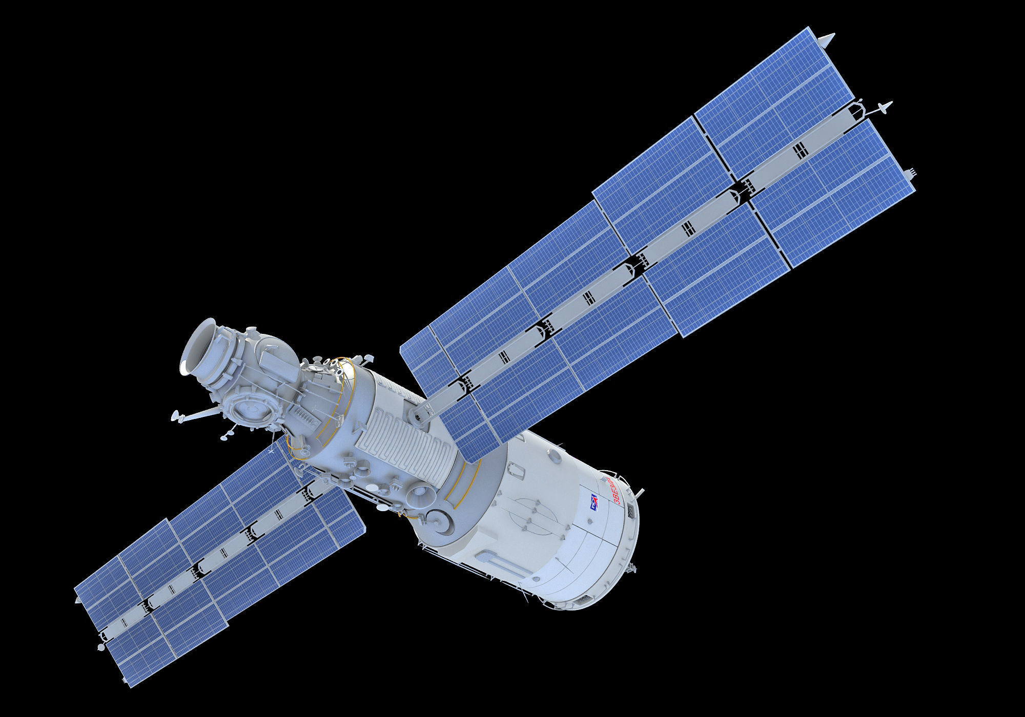 Zvezda Service Module ISS 3D model | CGTrader