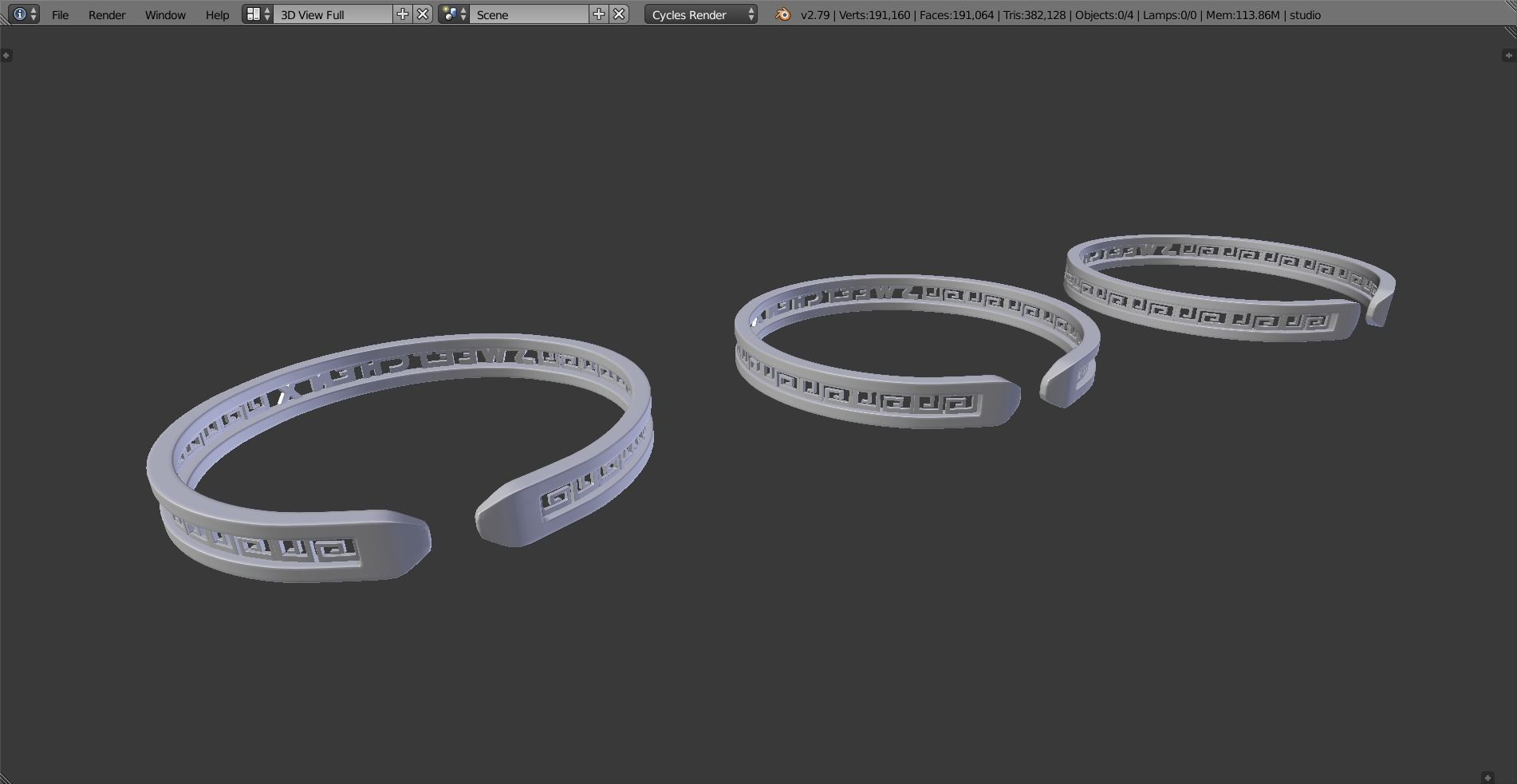 rgd name gold bracelet mk1 3D model | CGTrader