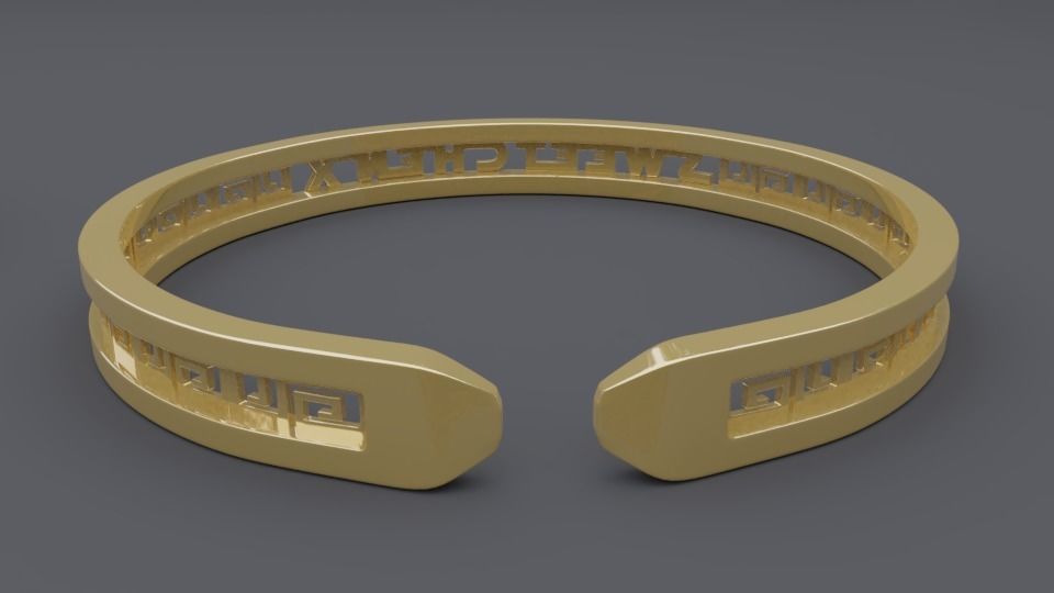 rgd name gold bracelet mk1 3D model | CGTrader
