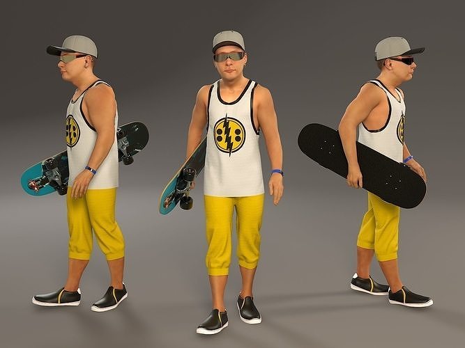 3D model Skater Male ACC 2130 003 VR / AR / low-poly | CGTrader