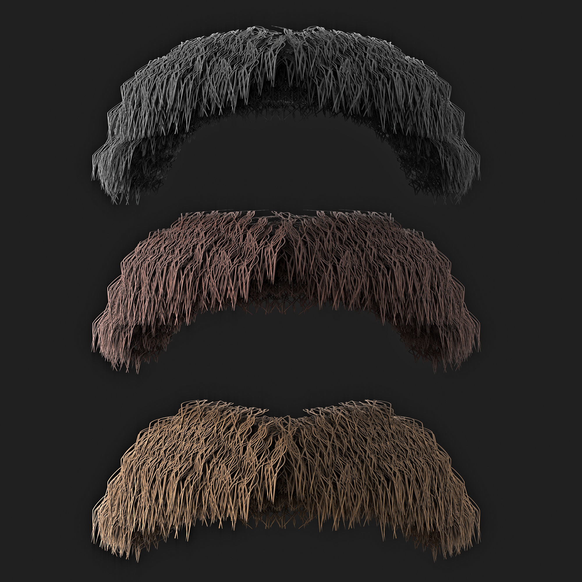 3D model Mustache Low Poly 2 VR / AR / low-poly | CGTrader