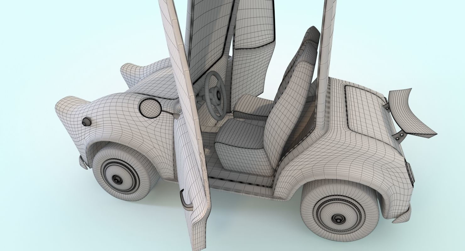 Cartoon car without rig 3D model | CGTrader
