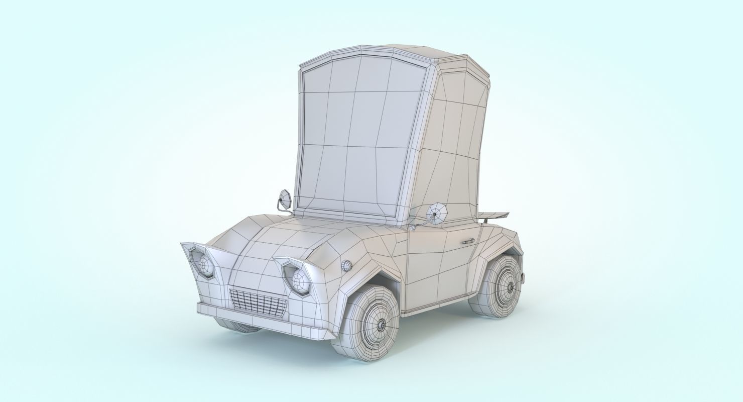 Cartoon car without rig 3D model | CGTrader