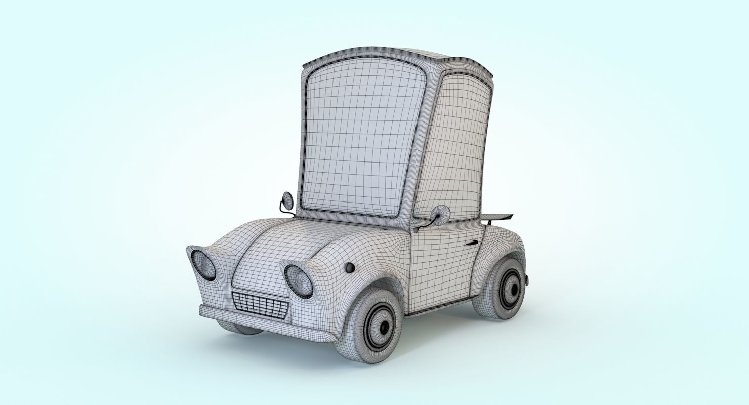 Cartoon car without rig 3D model | CGTrader