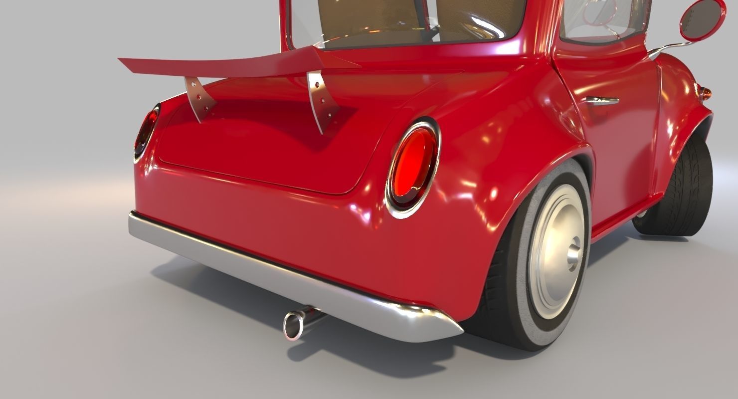 Cartoon car without rig 3D model | CGTrader