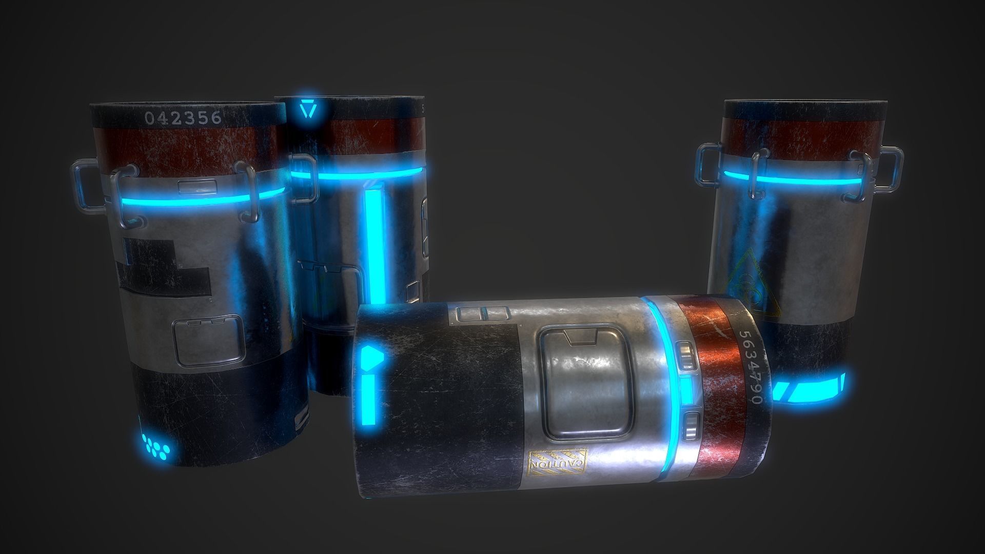 3D model SciFi Barrels | CGTrader