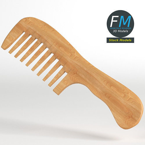 Wooden wide tooth comb 3D model | CGTrader