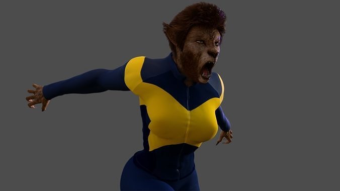 Wolfsbane - Female Beast 3D model rigged | CGTrader