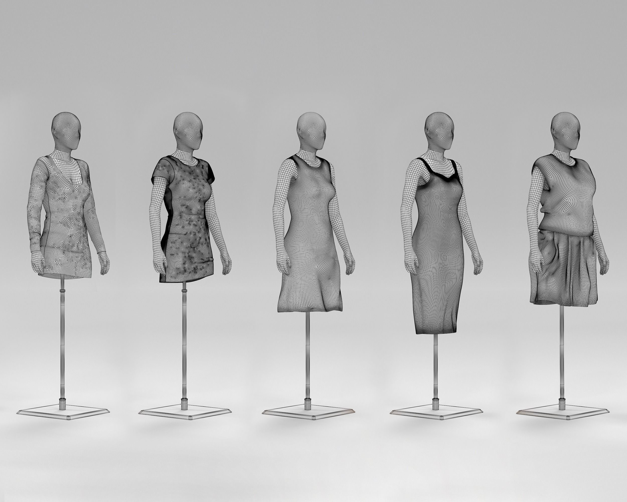 3D model Women Mannequin Pack VR / AR / low-poly | CGTrader