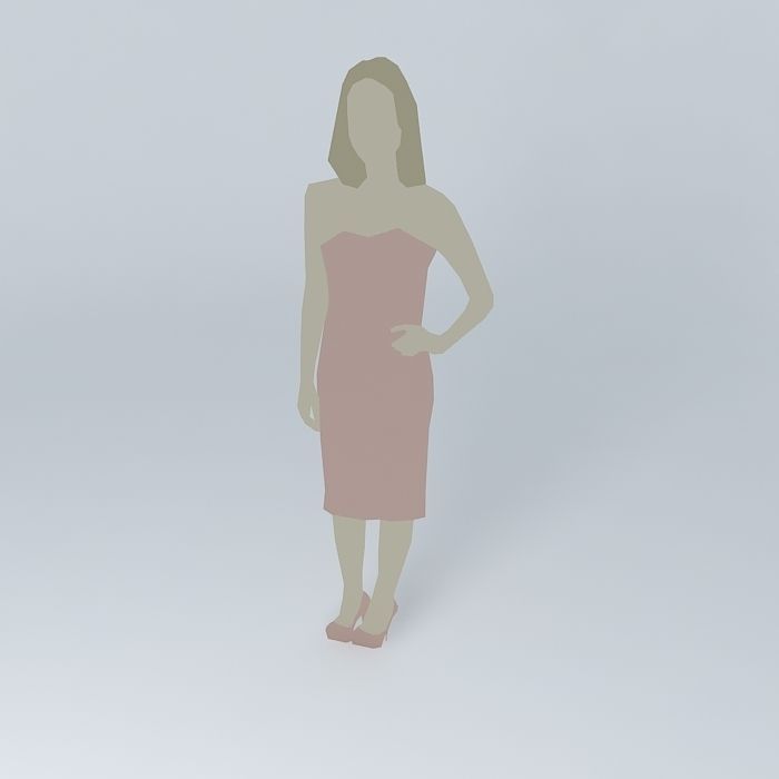 2D woman in pink free 3D model | CGTrader