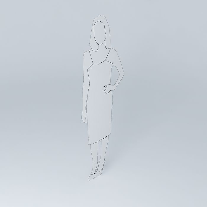 2D woman in pink free 3D model | CGTrader