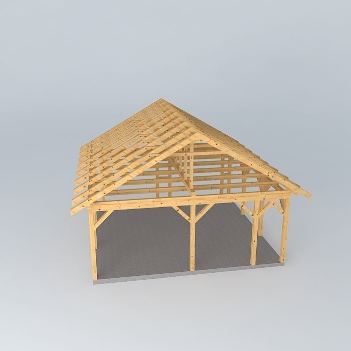 Basic wood frame construction free 3D model | CGTrader
