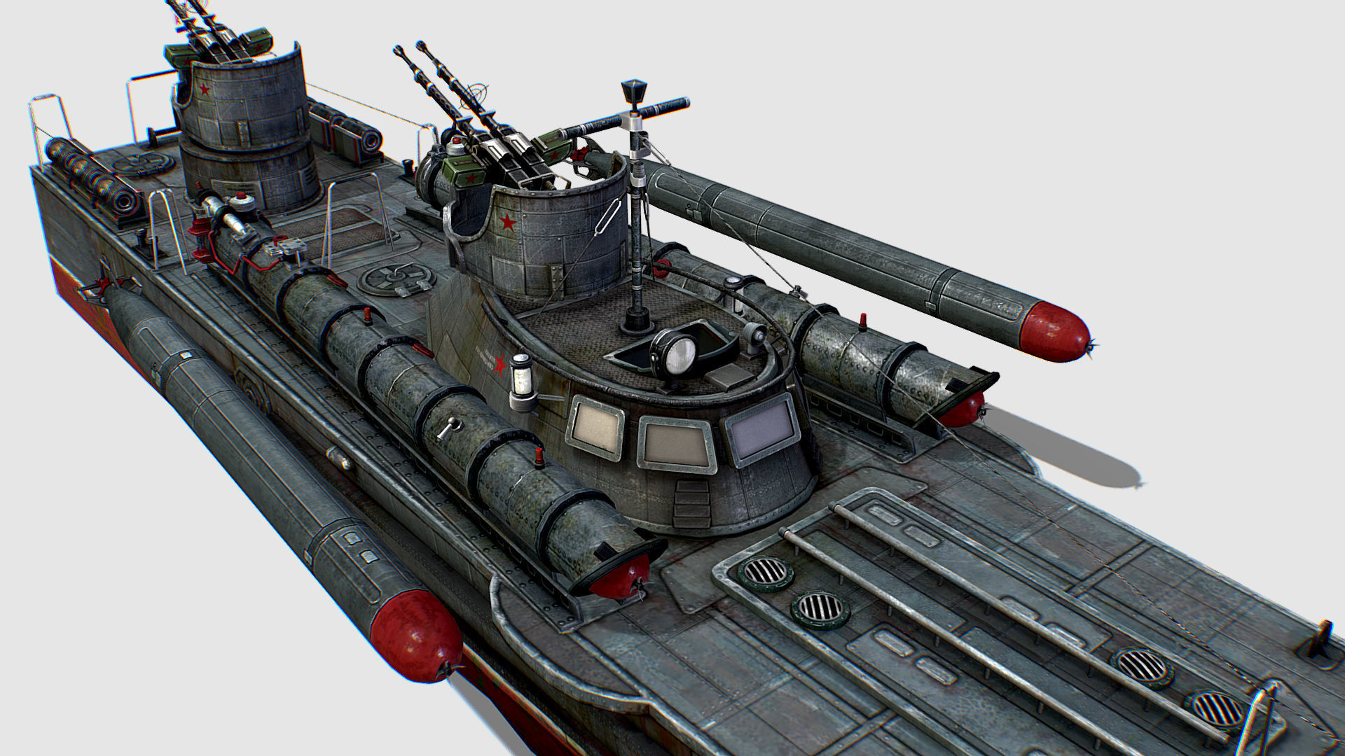 3D model USSR torpedo boat project 123 BIS Komsomolets VR / AR / low ...