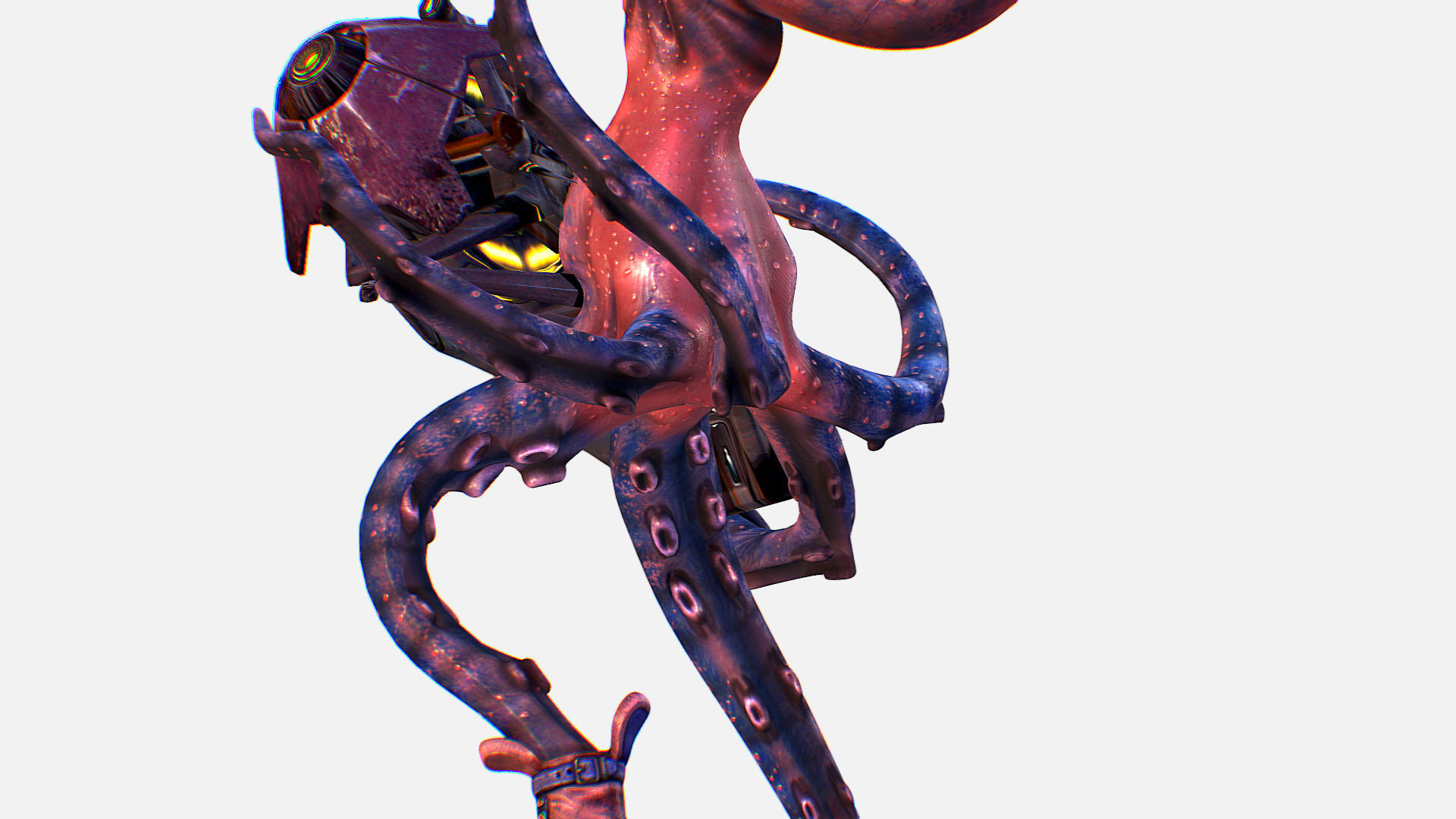 Skined Octopus Soldier with Big Laser Gun 3D model rigged | CGTrader