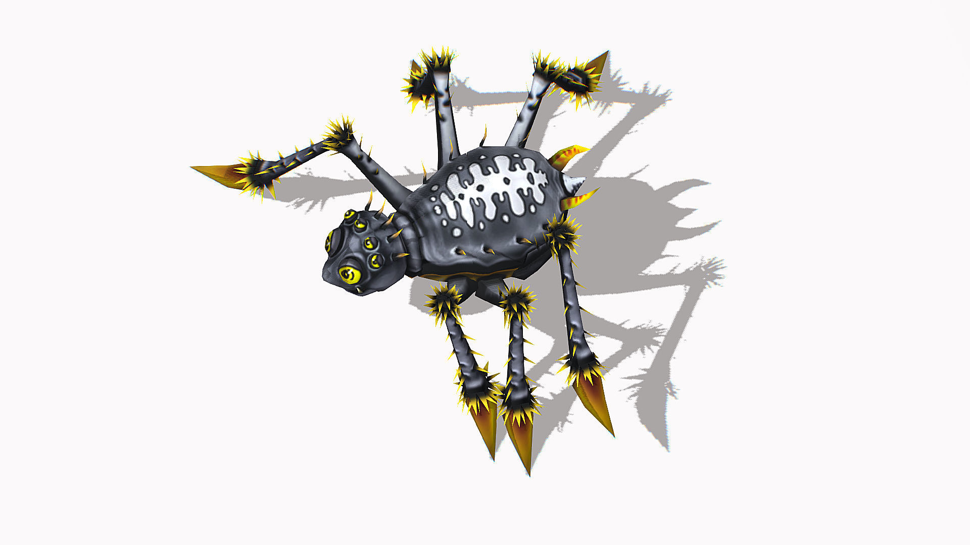 3D model Animated Funny Cartoon Insect Grey Spider VR / AR / low-poly ...