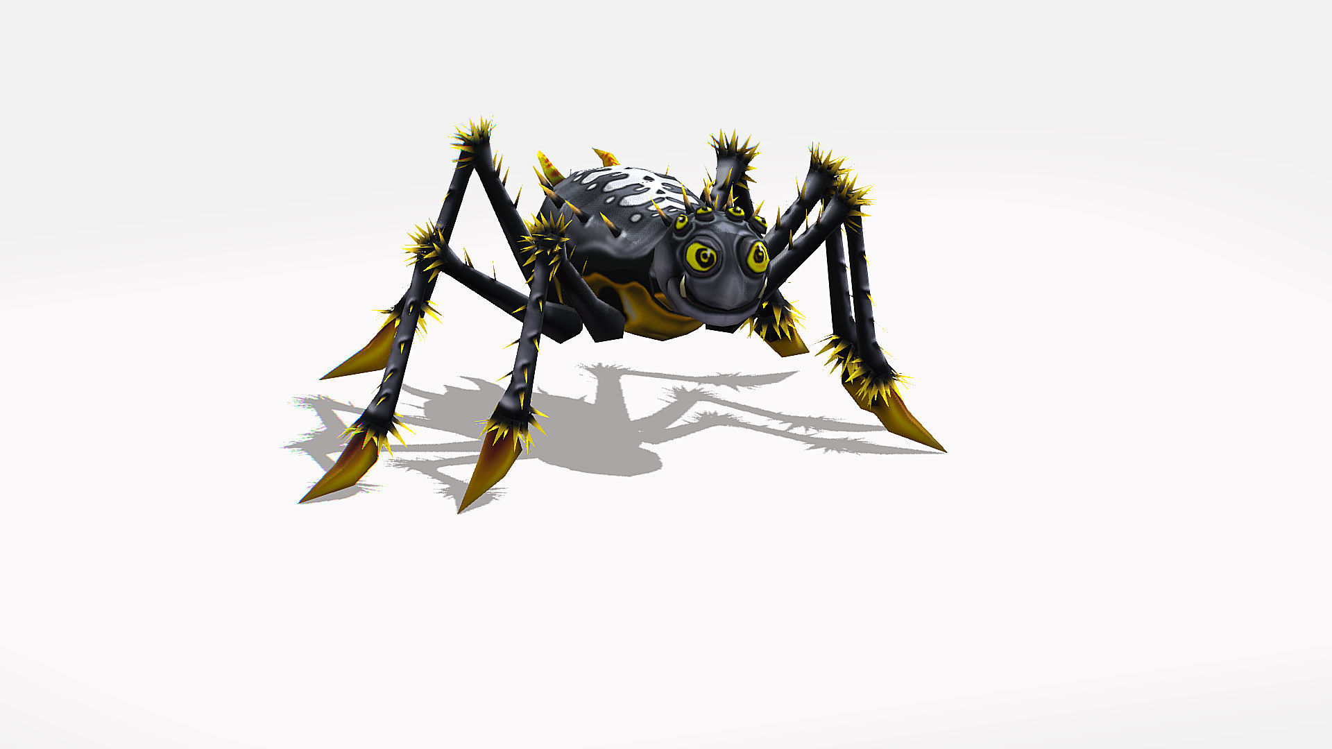 3D model Animated Funny Cartoon Insect Grey Spider VR / AR / low-poly ...