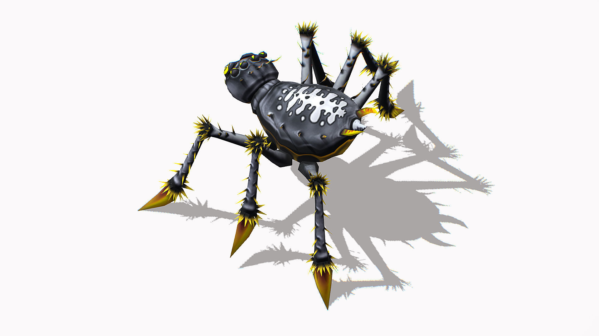 3D model Animated Funny Cartoon Insect Grey Spider VR / AR / low-poly ...