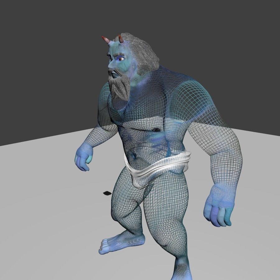 Blue orc 3D model rigged | CGTrader