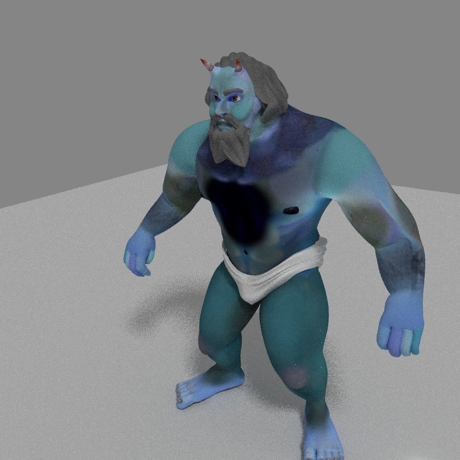 Blue orc 3D model rigged | CGTrader