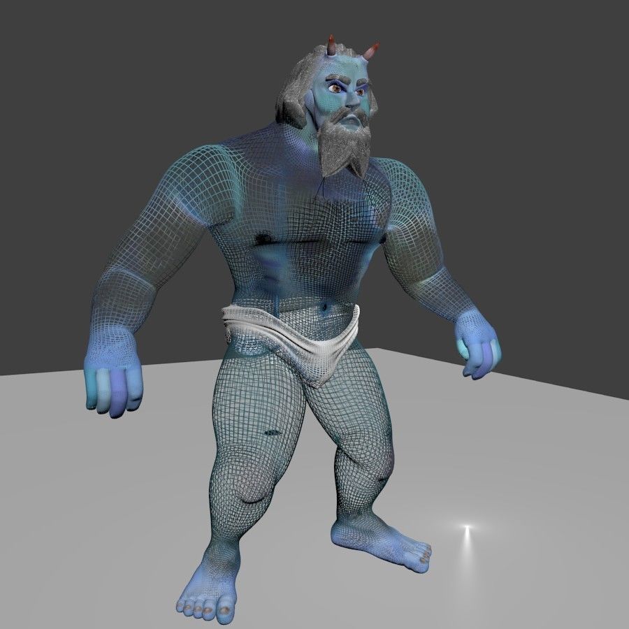 Blue orc 3D model rigged | CGTrader