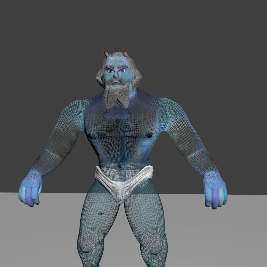 Blue orc 3D model rigged | CGTrader