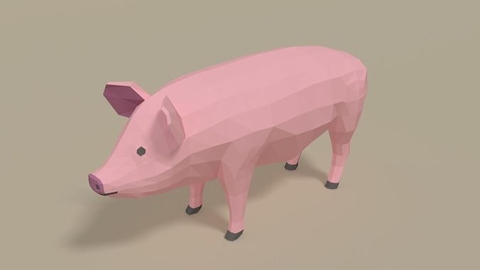 3D model Low Poly Cartoon Pig VR / AR / low-poly | CGTrader