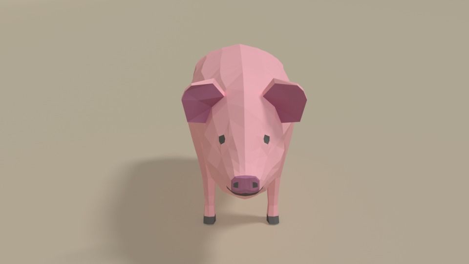 3D model Low Poly Cartoon Pig VR / AR / low-poly | CGTrader