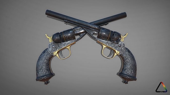3D model Cartoon stylized revolver VR / AR / low-poly rigged | CGTrader