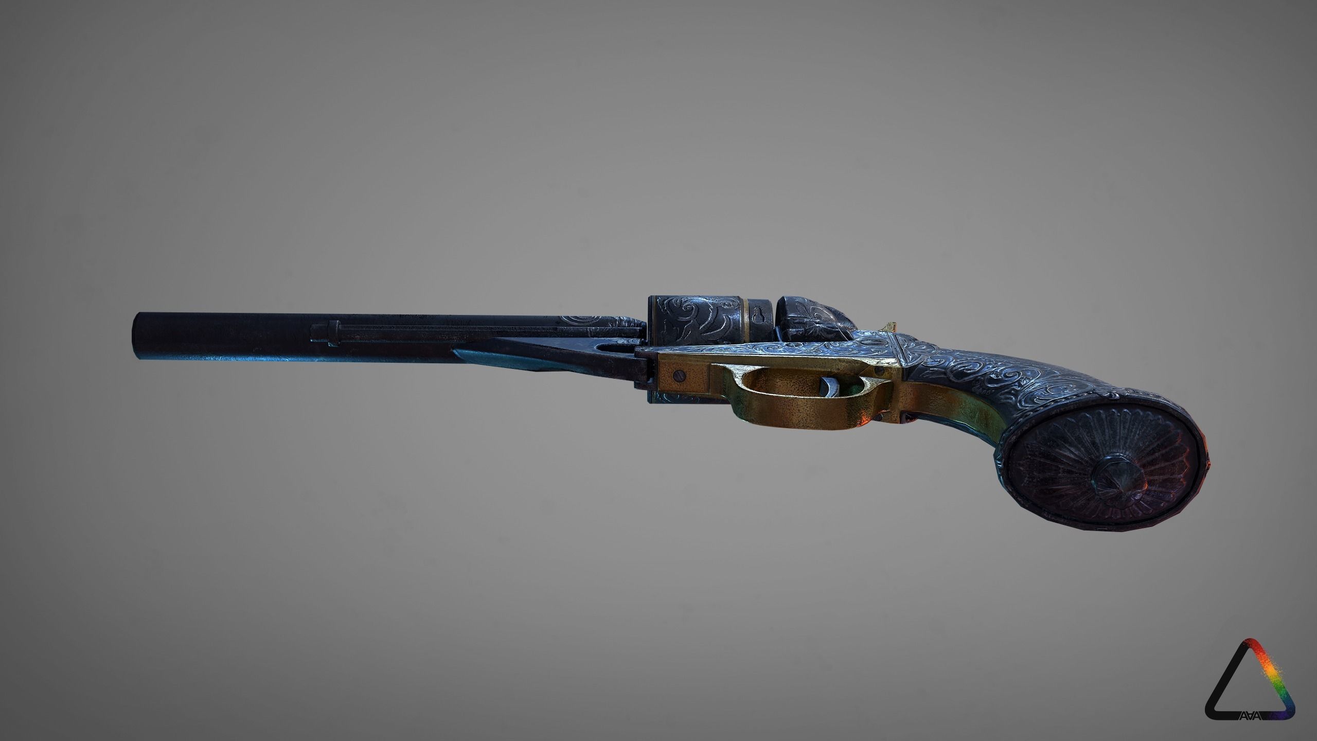 3D model Cartoon stylized revolver VR / AR / low-poly rigged | CGTrader