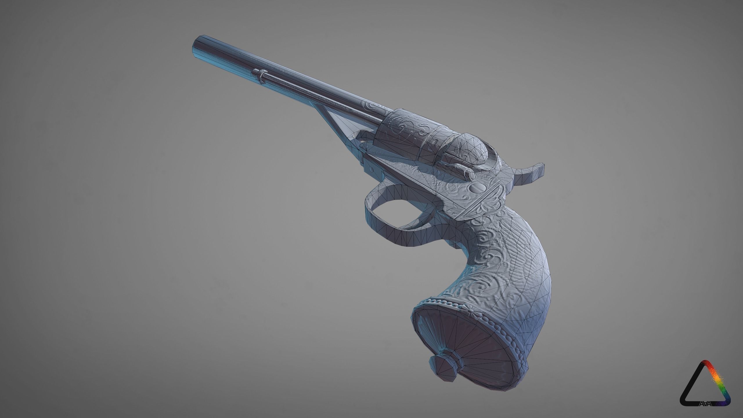 3D model Cartoon stylized revolver VR / AR / low-poly rigged | CGTrader