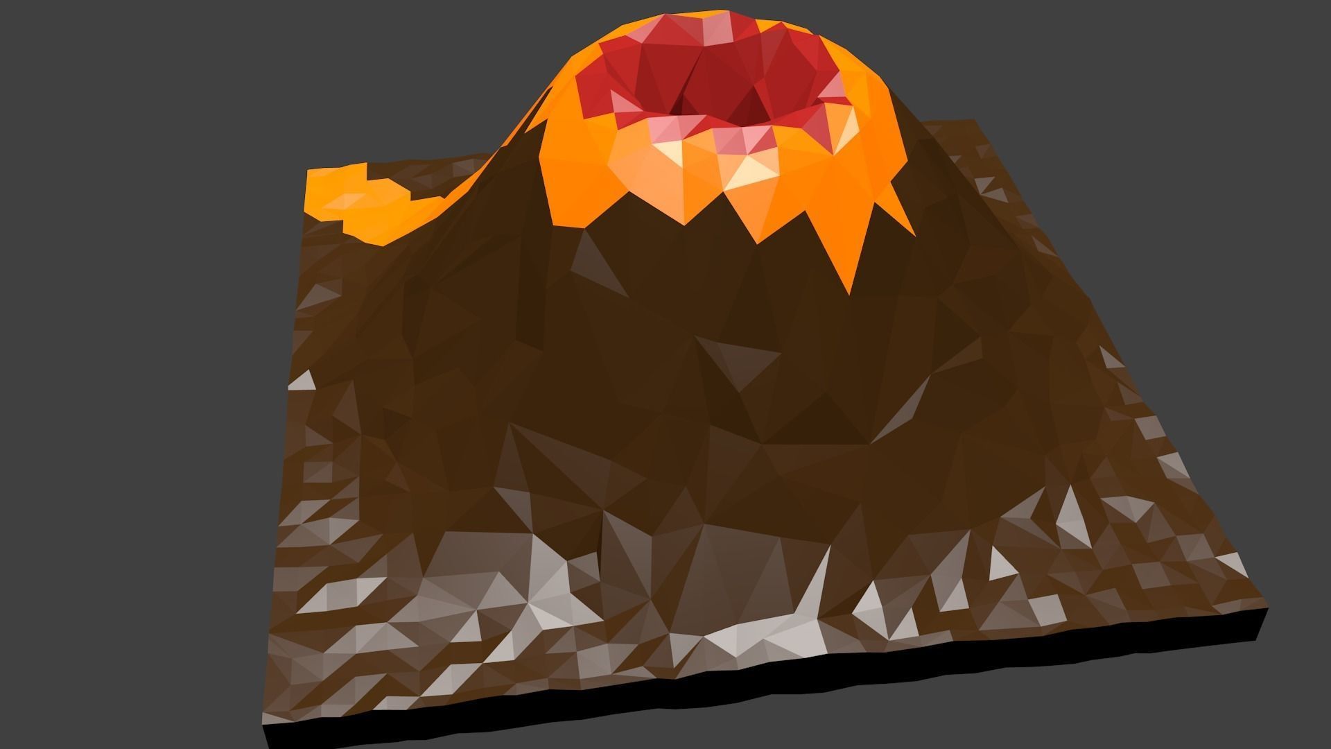 Low Poly Volcano in polygons 3D model | CGTrader