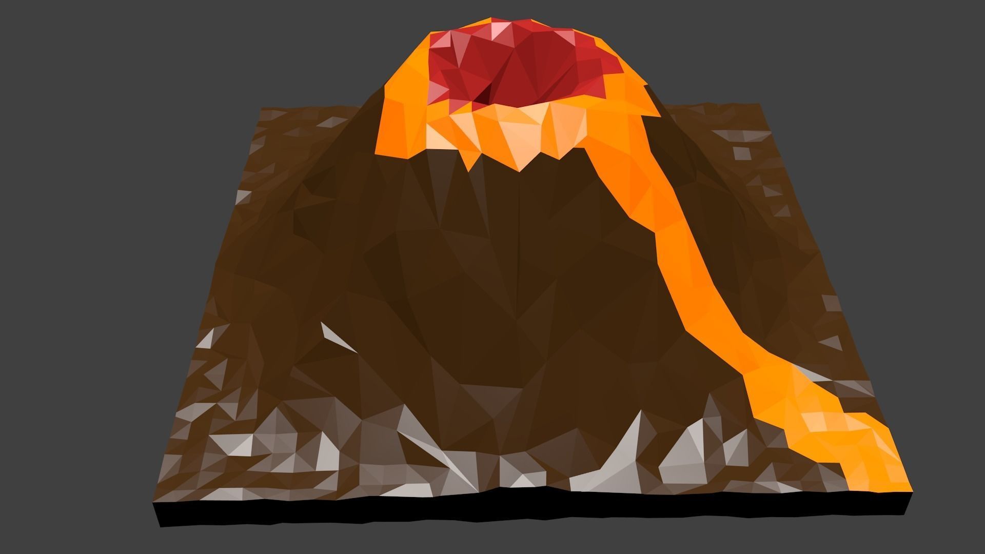 Low Poly Volcano 3D model | CGTrader