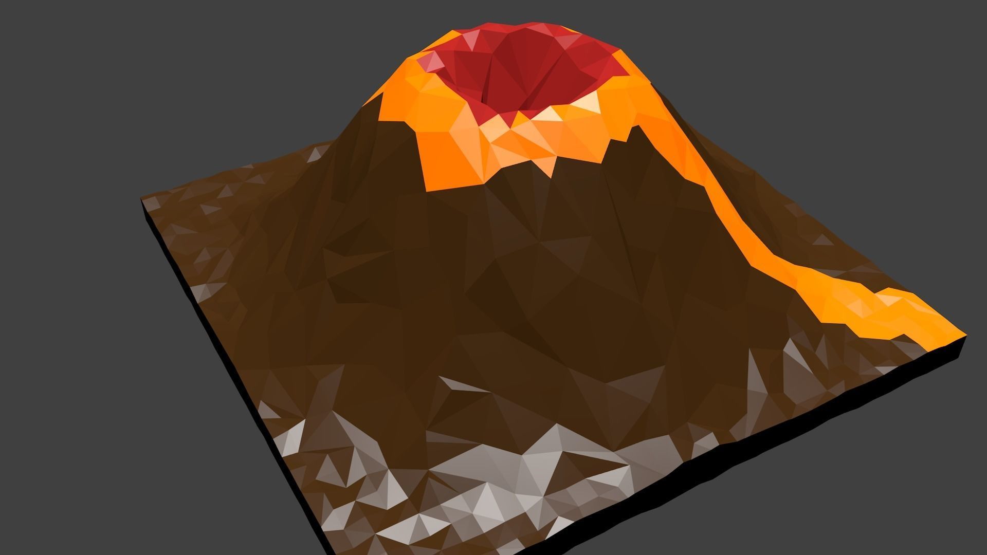 Low Poly Volcano 3D model | CGTrader