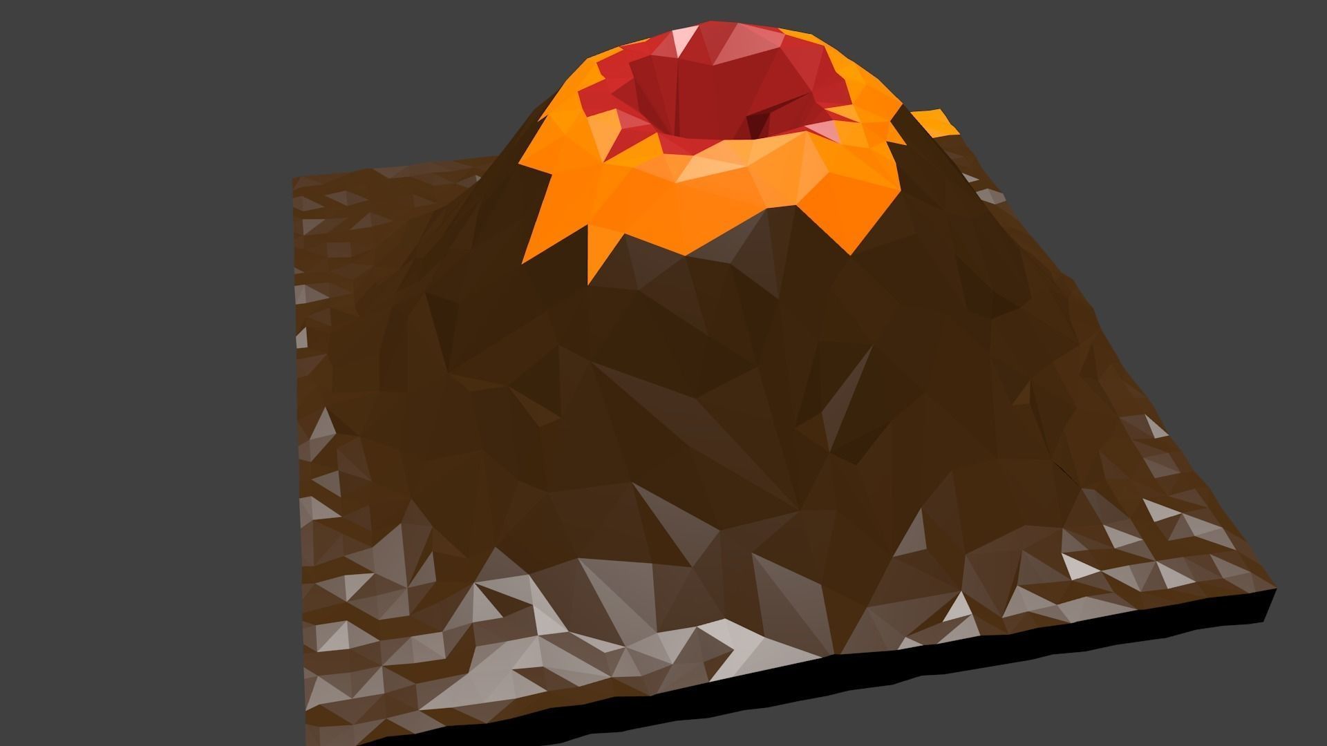 Low Poly Volcano in polygons 3D model | CGTrader