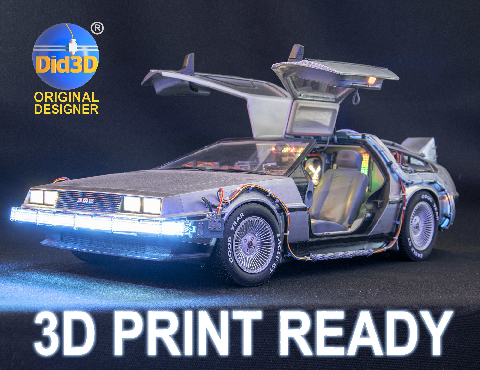 DELOREAN HQ Special 3Dprint design 1-8 Scale 530mm 3D model 3D ...