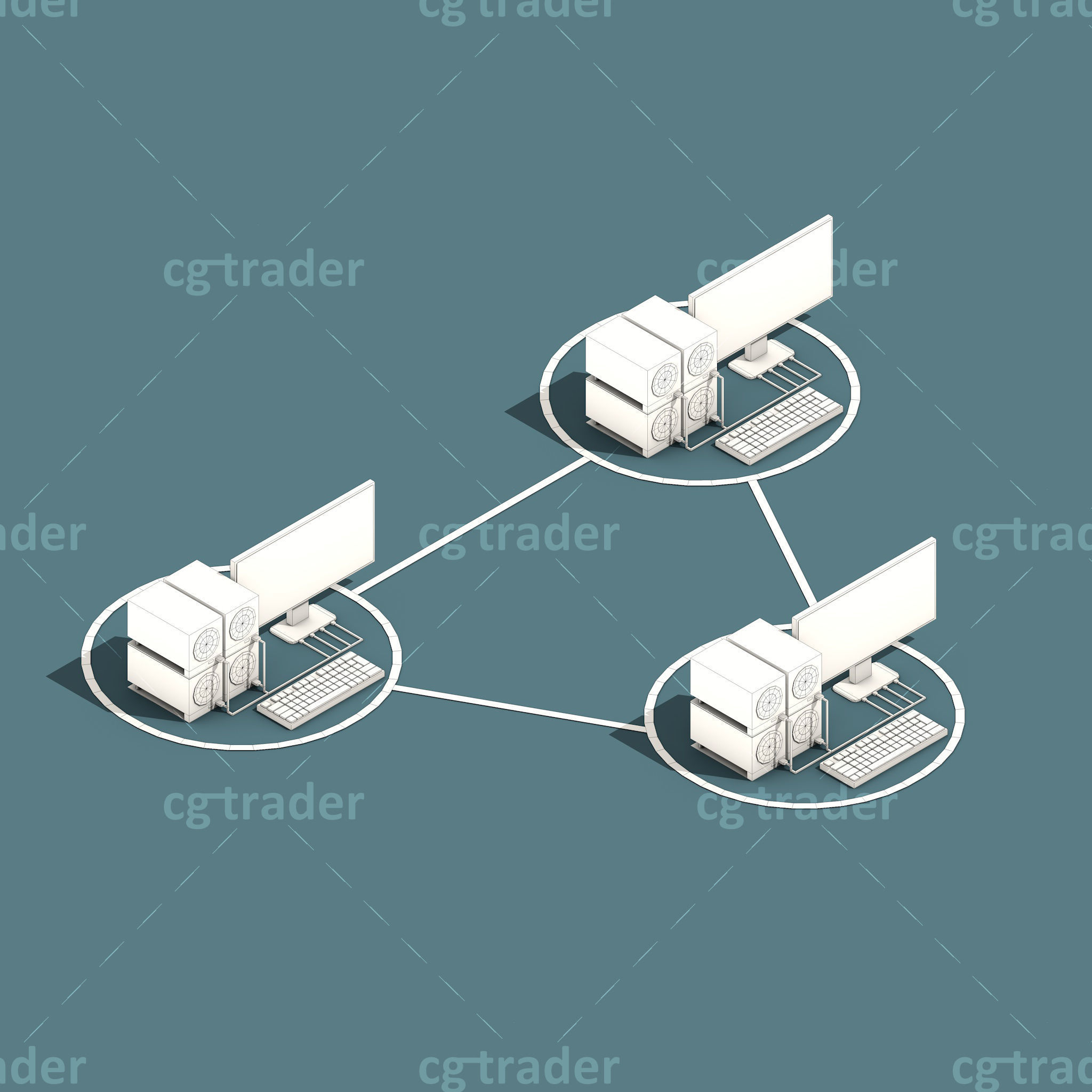 3D model Low Poly Cryptocurrency Blockchain Pack 02 VR / AR / low-poly ...