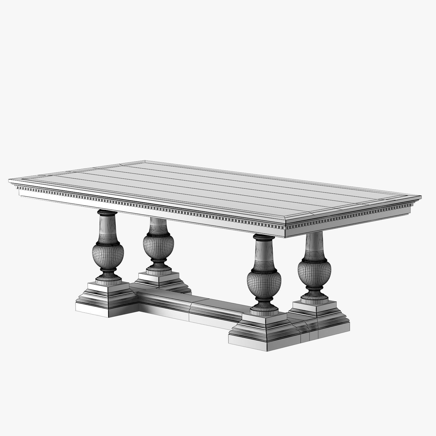 ST JAMES RECTANGULAR EXTENSION DINING TABLE 3D model | CGTrader