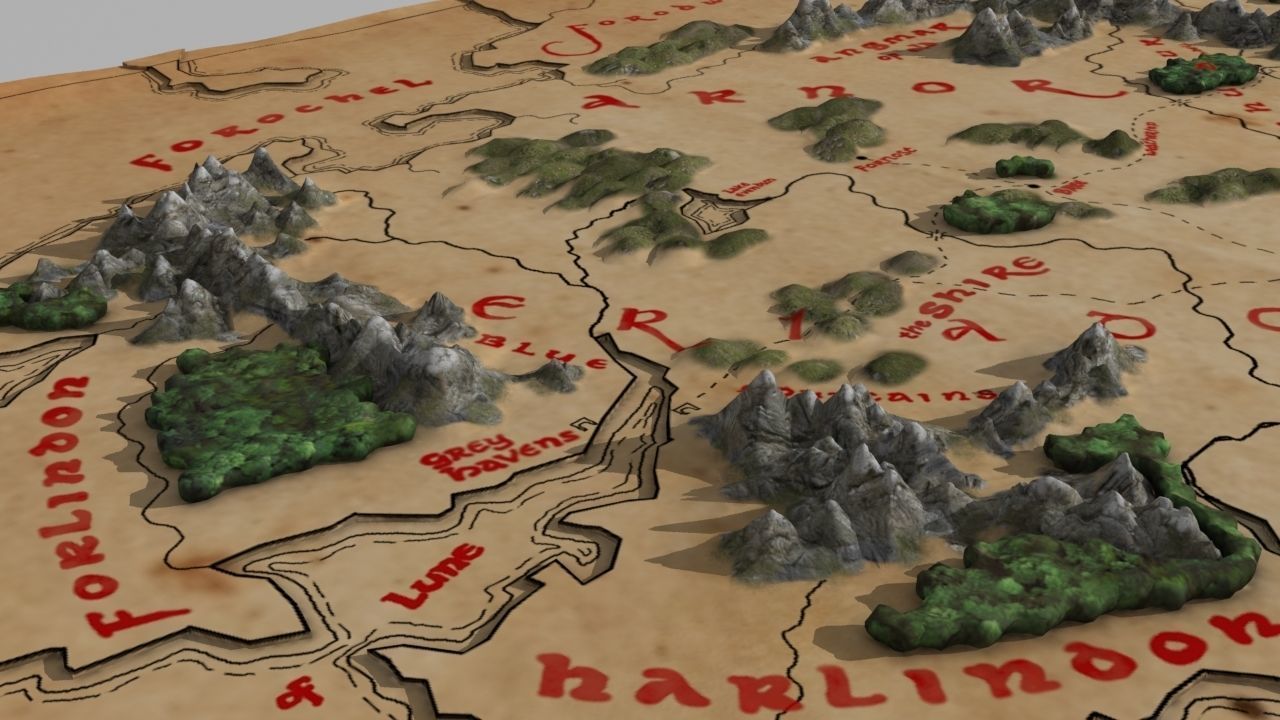 3d map of Middle Earth 3D model | CGTrader