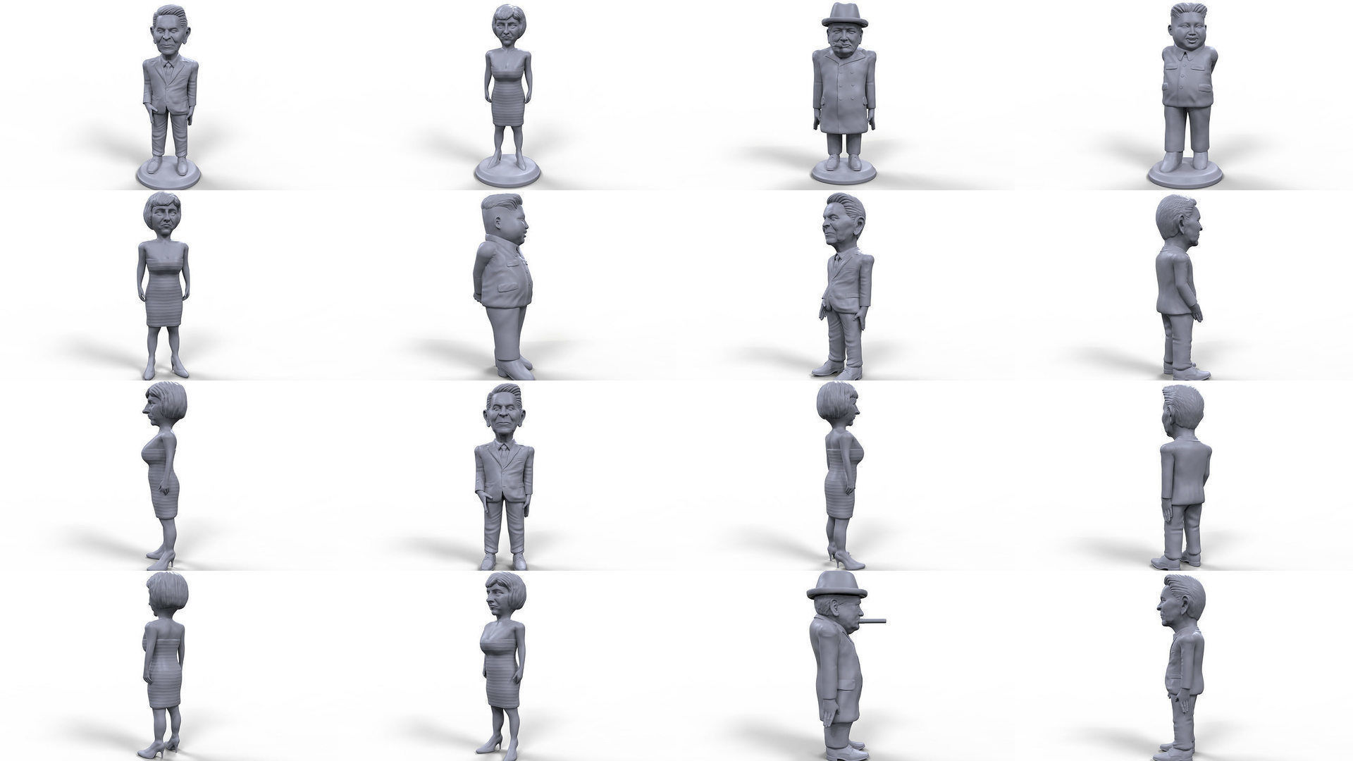 Political stylized high quality 36 3D printable miniatures 3D Model ...