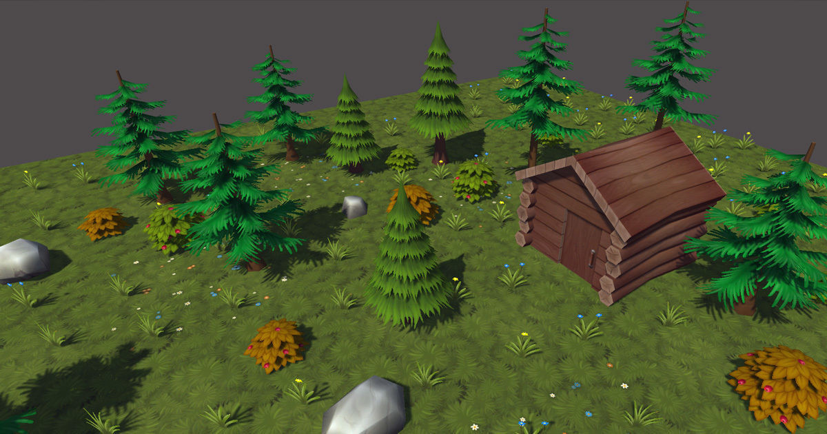 3D model Handpainted Forest Pack v2 VR / AR / low-poly | CGTrader