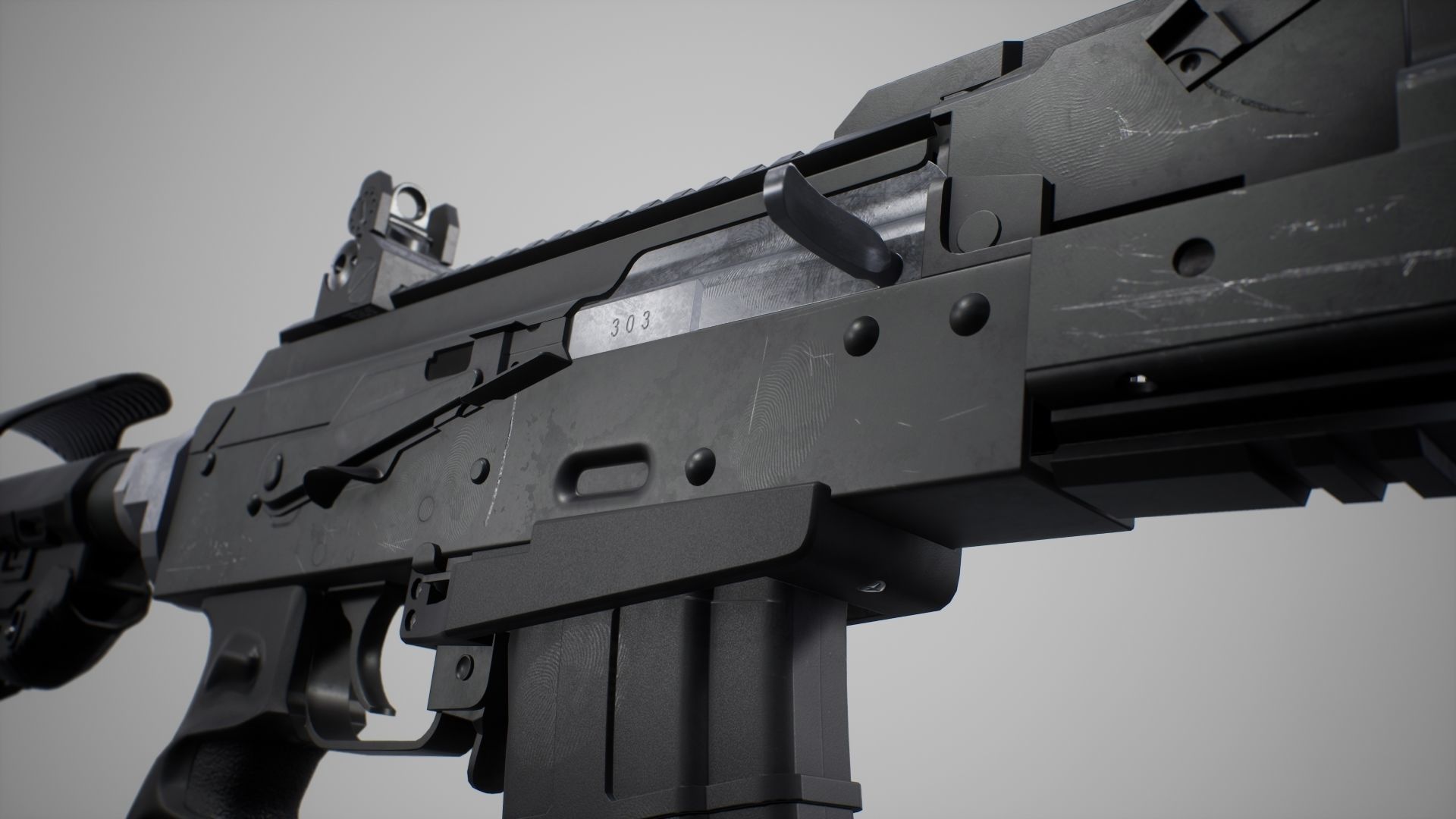 3D model AK105 - Animated FPS Weapon for Unreal Engine VR / AR / low ...