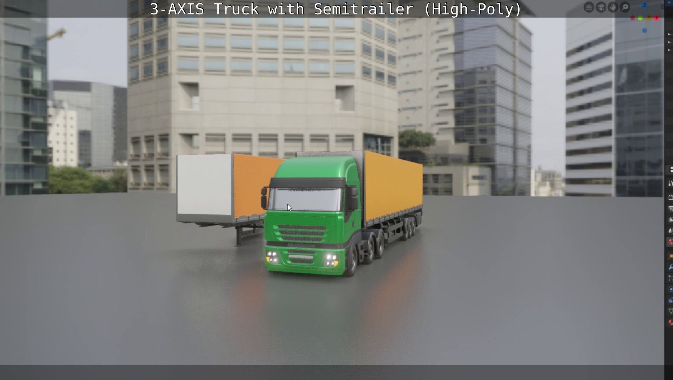 3-AXIS Truck with Semitrailer High-Poly Version 3D model | CGTrader