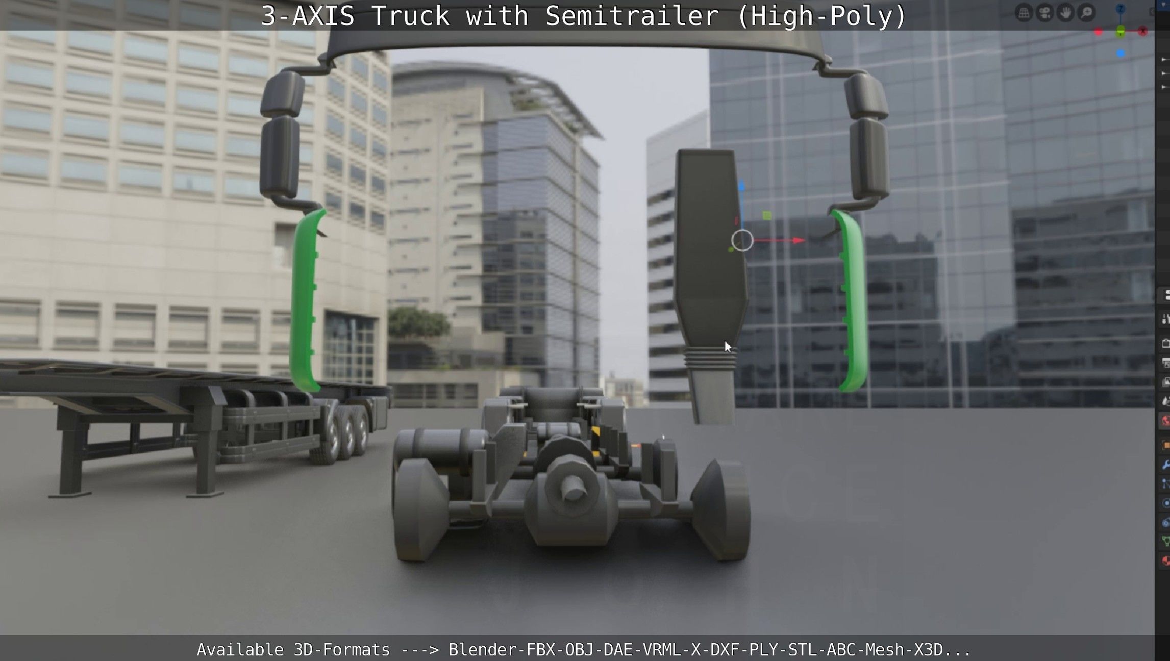 3-AXIS Truck with Semitrailer High-Poly Version 3D model | CGTrader
