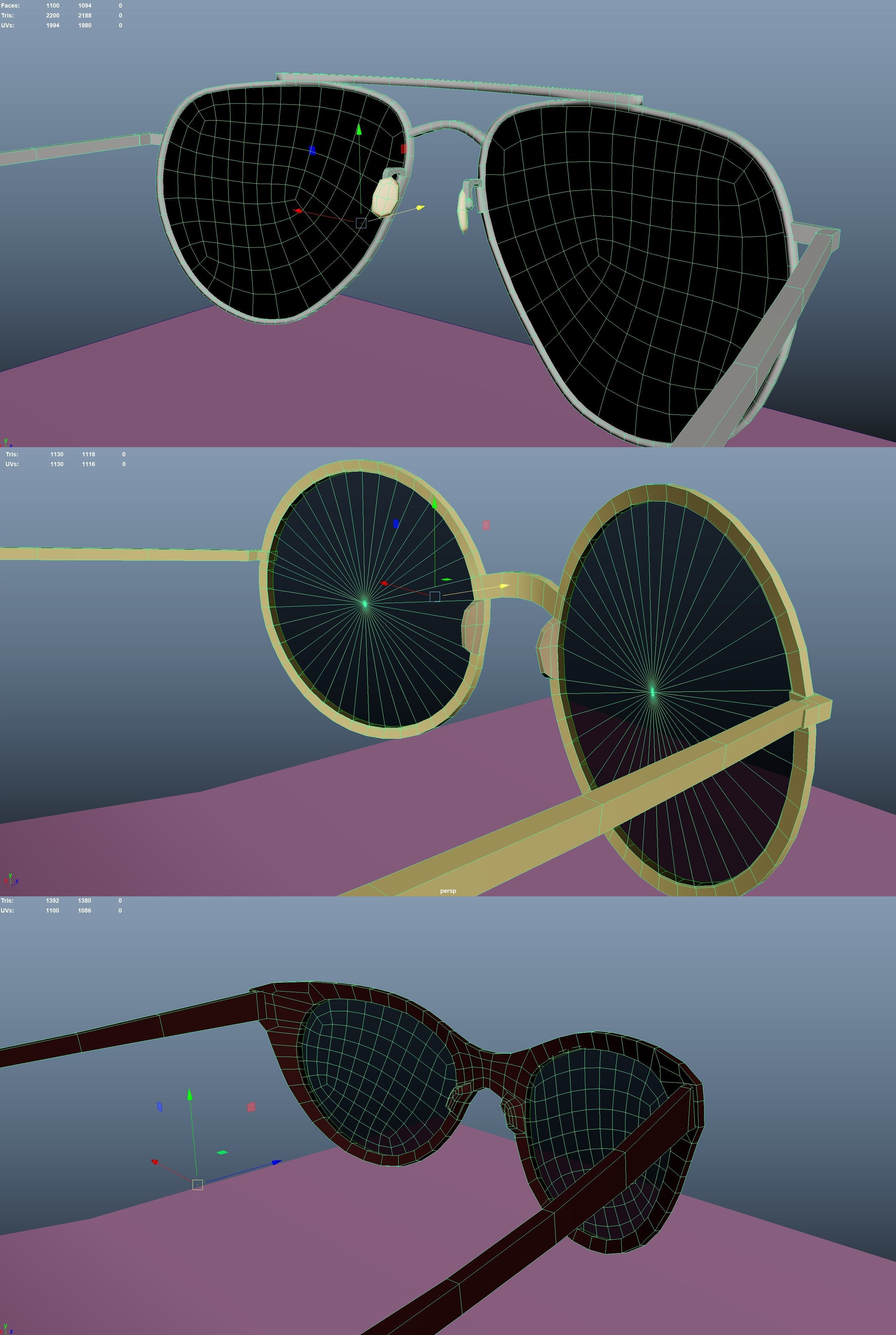 3D model Low poly Glasses Pack VR / AR / low-poly | CGTrader