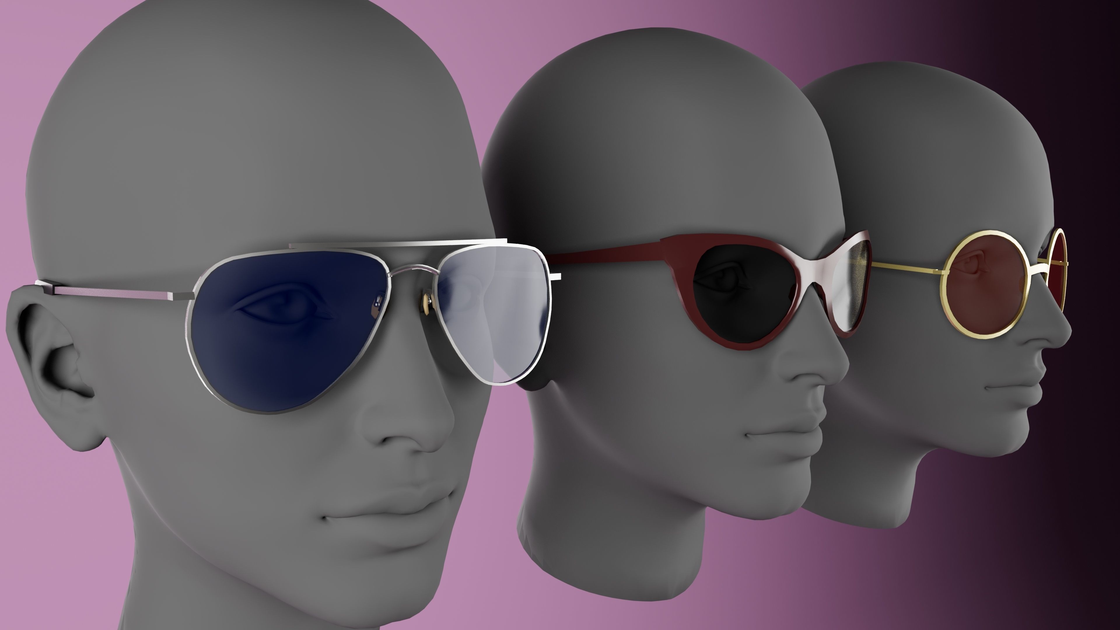 3D model Low poly Glasses Pack VR / AR / low-poly | CGTrader