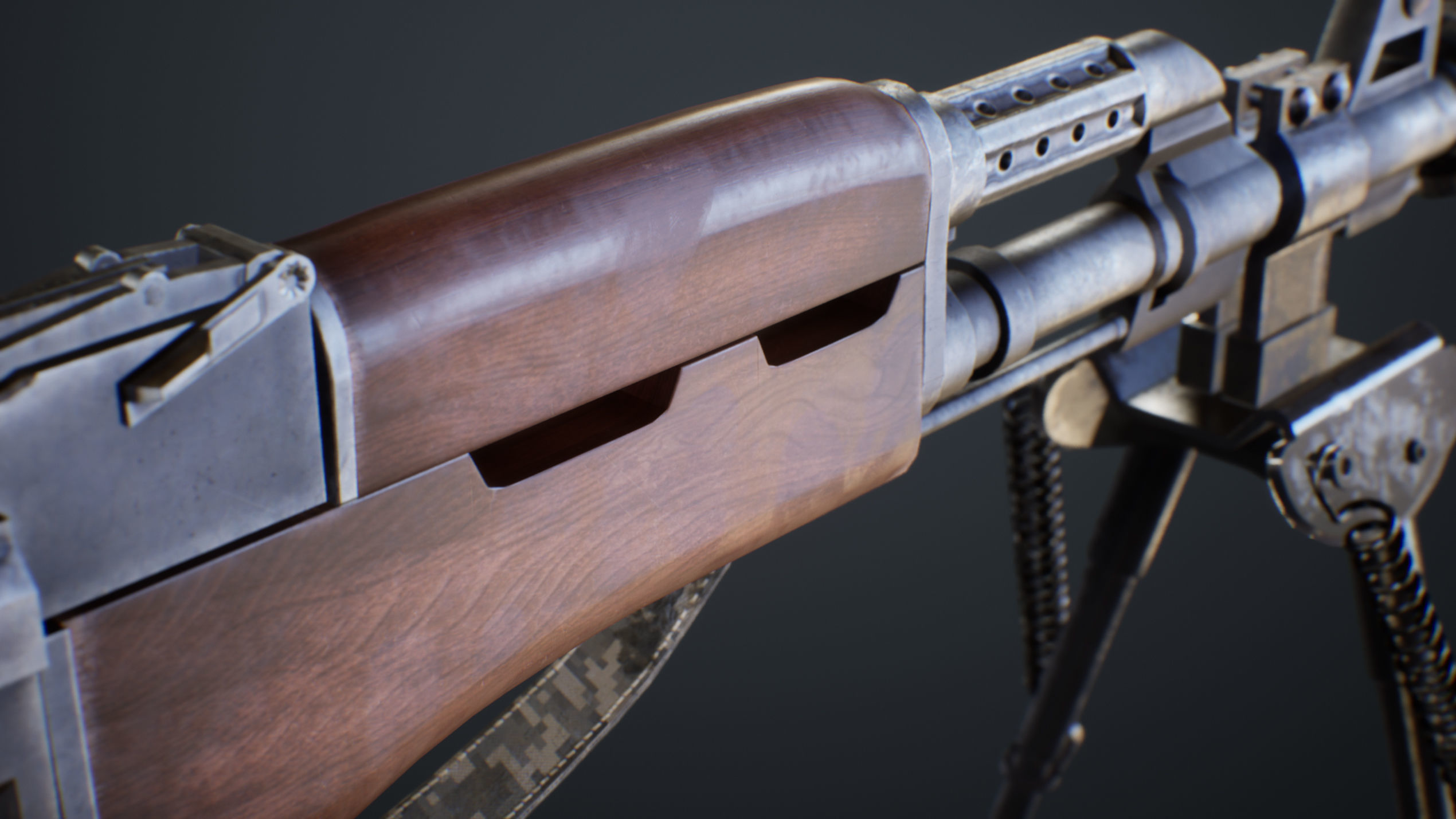 3D model AK-47 Assault Rifle with Scope and Suppressor VR / AR / low ...